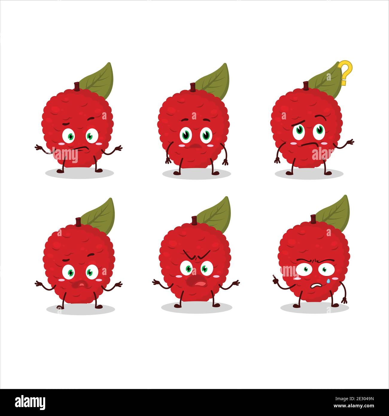 Cartoon character of lychee with what expression. Vector illustration ...