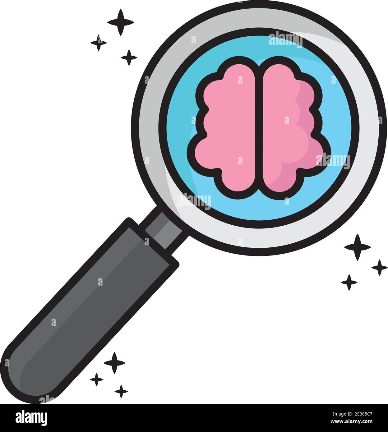 brain human organ in magnifying glass Stock Vector Image & Art - Alamy