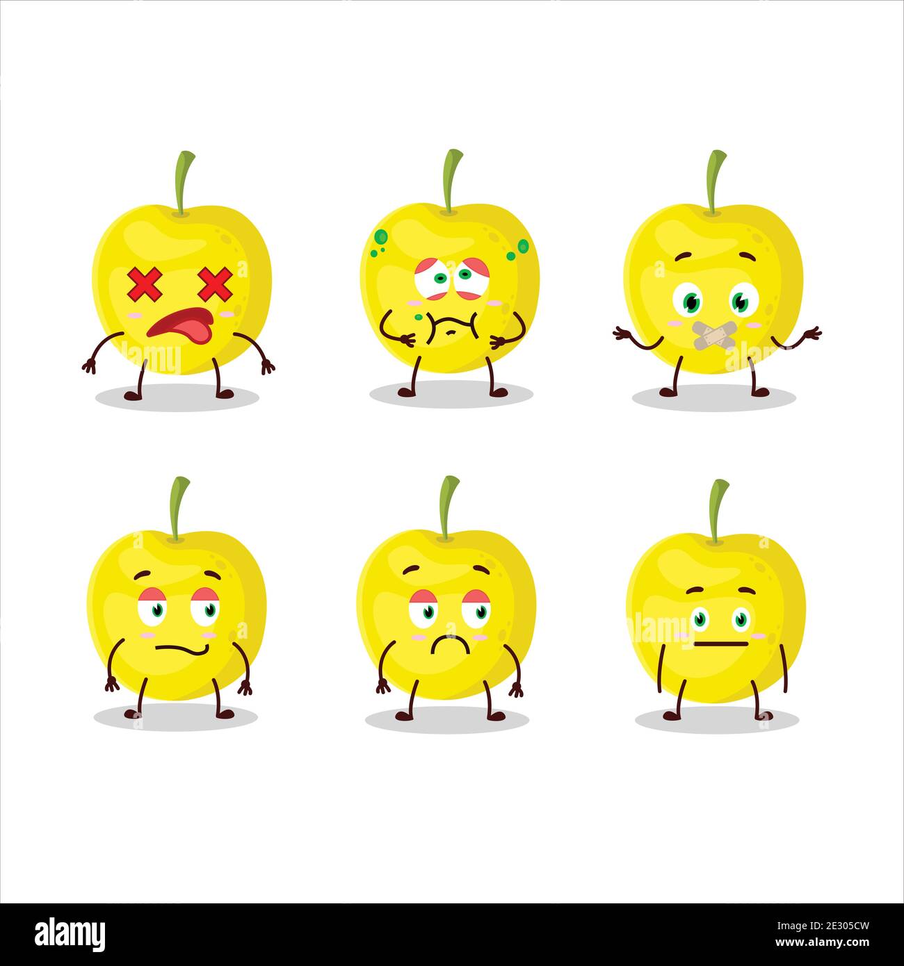 Yellow cherry cartoon character with nope expression. Vector ...