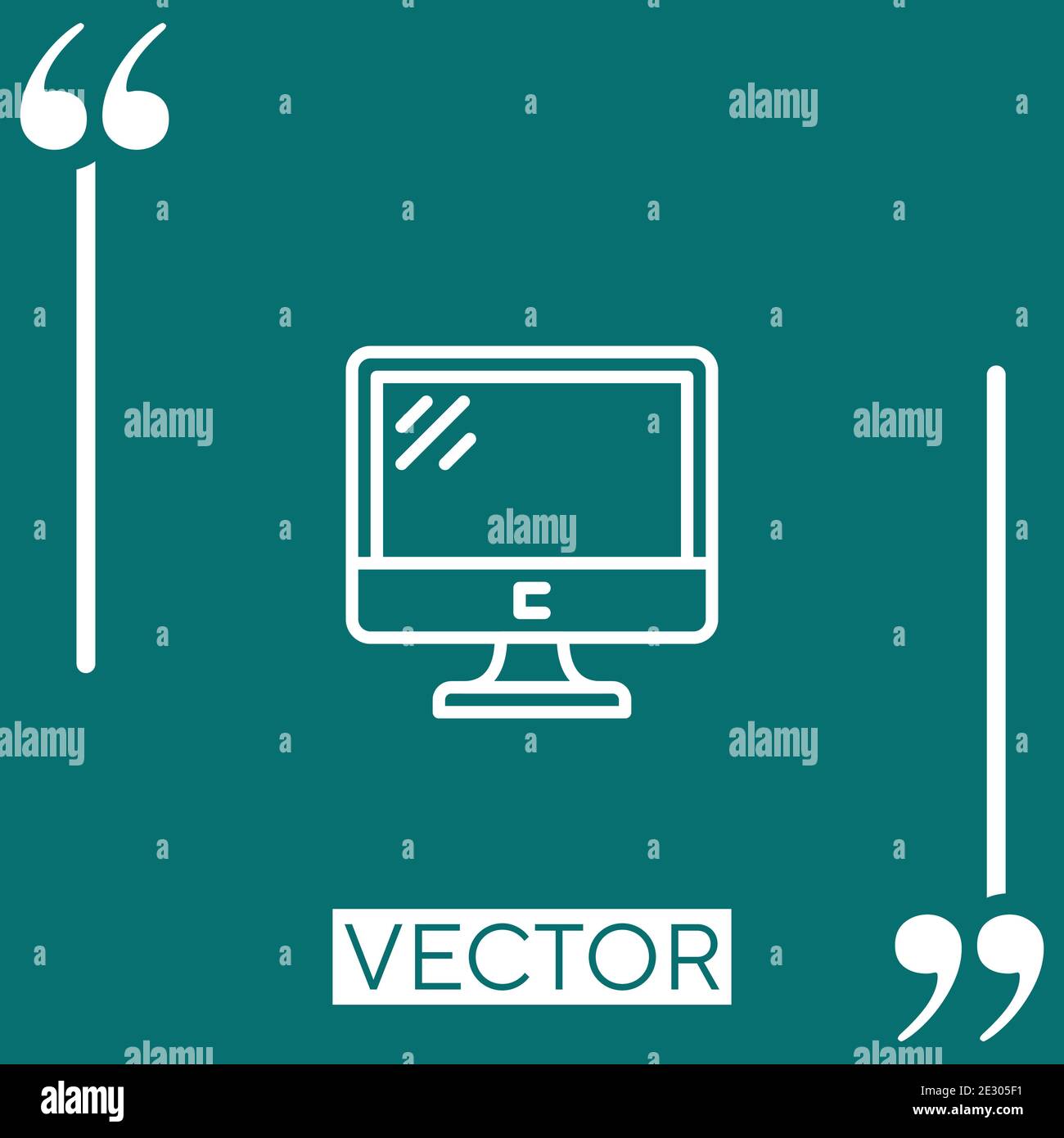 pc screen vector icon Linear icon. Editable stroke line Stock Vector ...