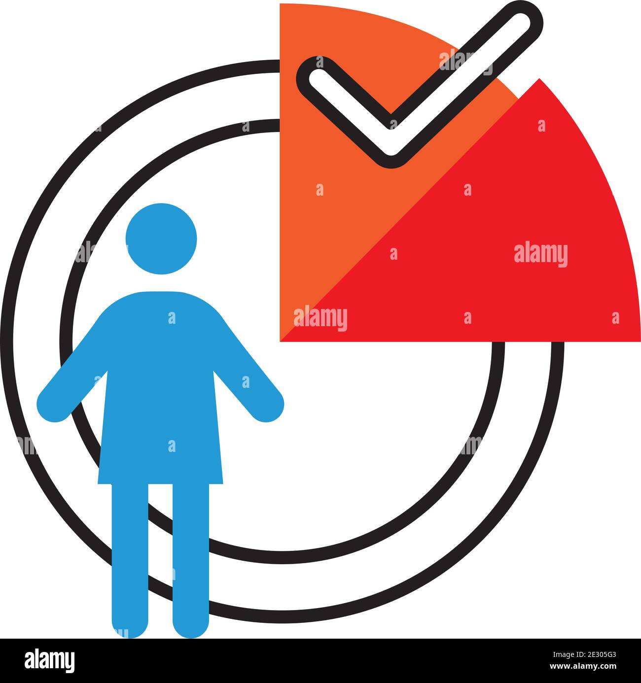 avatar with ok symbol coaching half line style icon Stock Vector Image ...