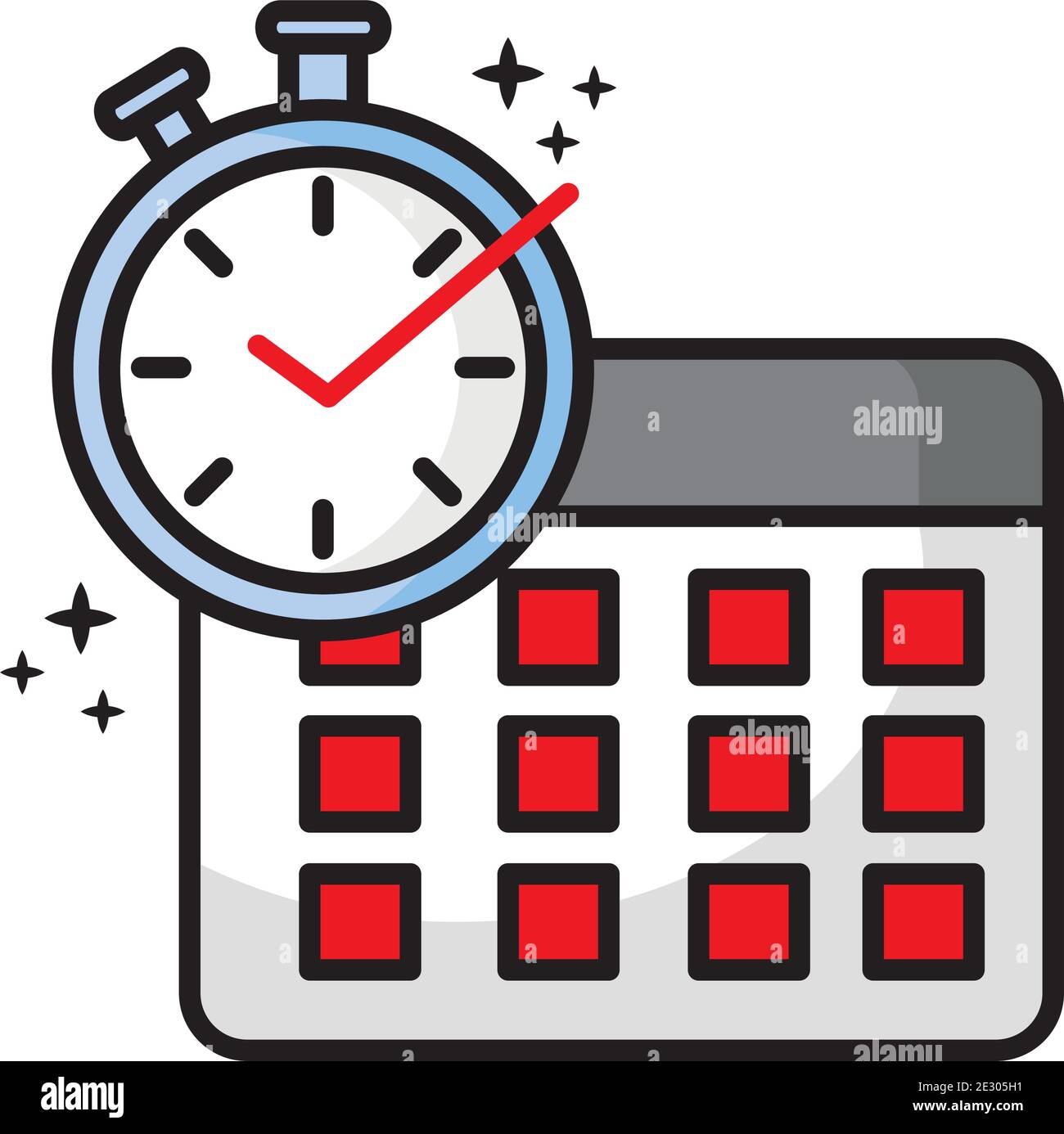 chronometer with calendar reminder icon Stock Vector Image & Art - Alamy