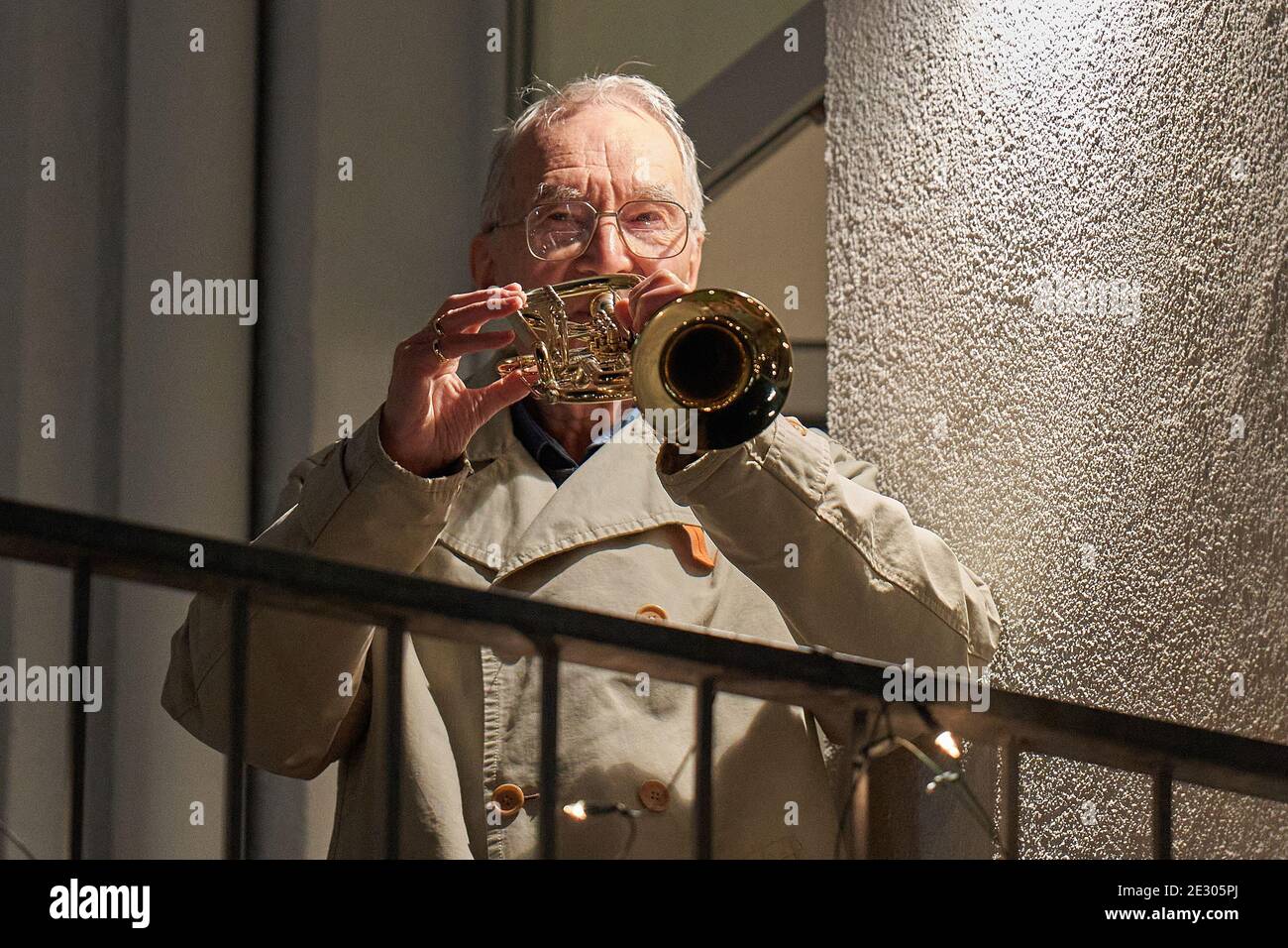 Koblenz, Germany. 14th Jan, 2021. Klaus Dannert, a 90-year-old amateur ...