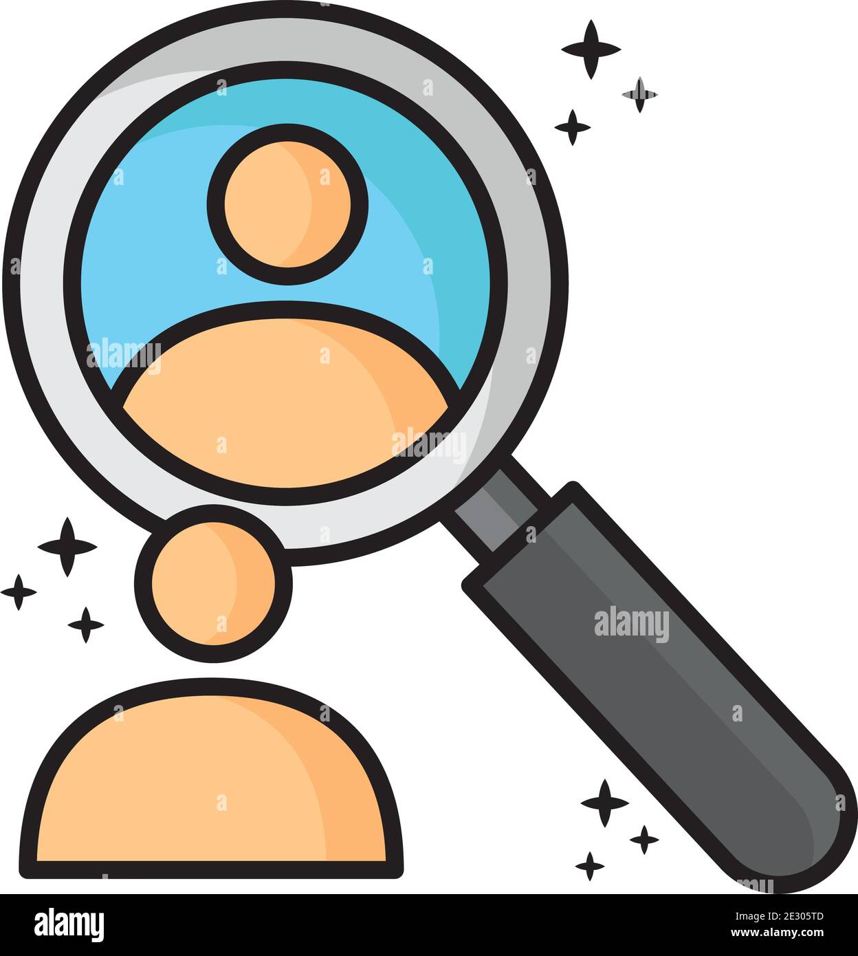 team avatars users profiles with magnifying glass icons Stock Vector ...