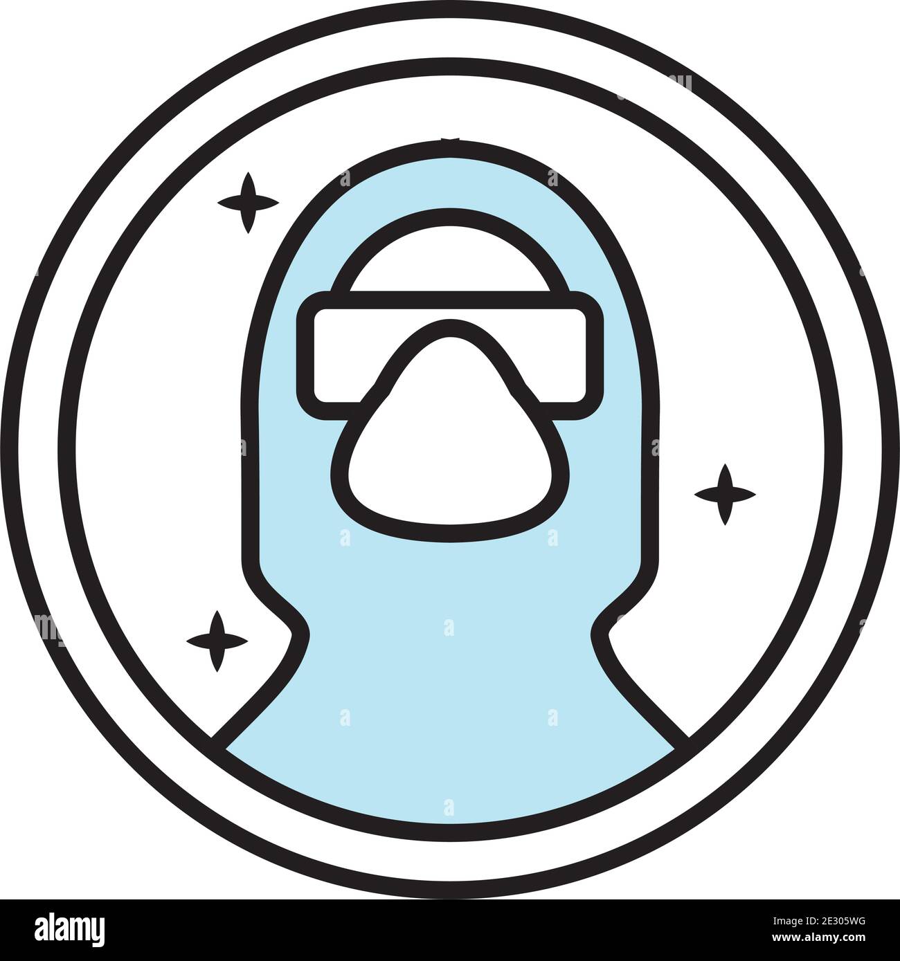 use biosafety suit sticker half line style icon Stock Vector Image ...