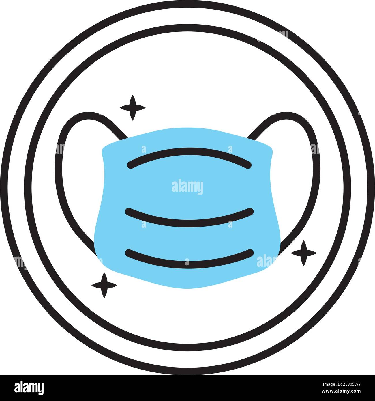 medical mask sticker half line style icon Stock Vector Image & Art - Alamy