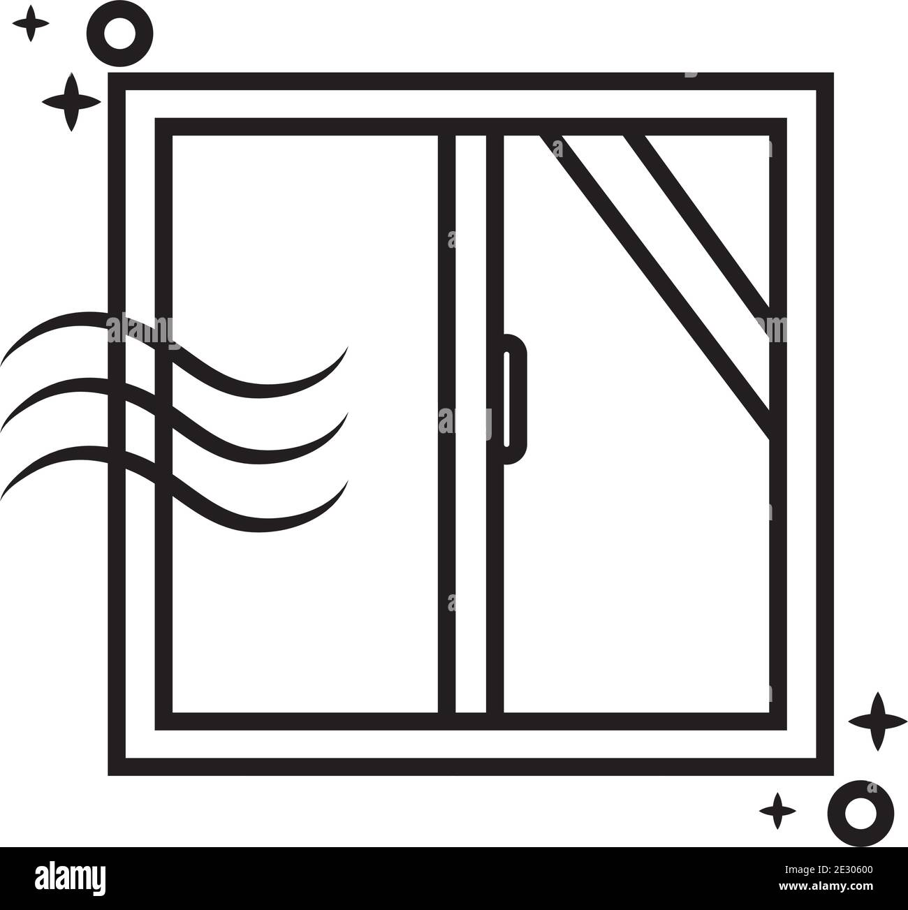 window with wind line style icon Stock Vector Image & Art - Alamy