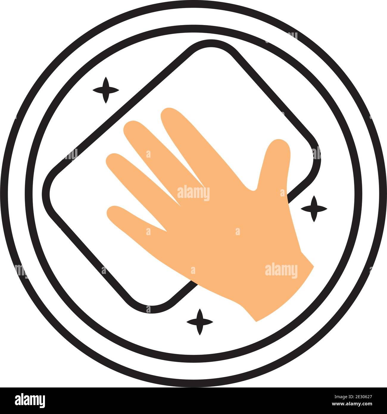 cleaning surfaces sticker half line style icon Stock Vector Image & Art ...