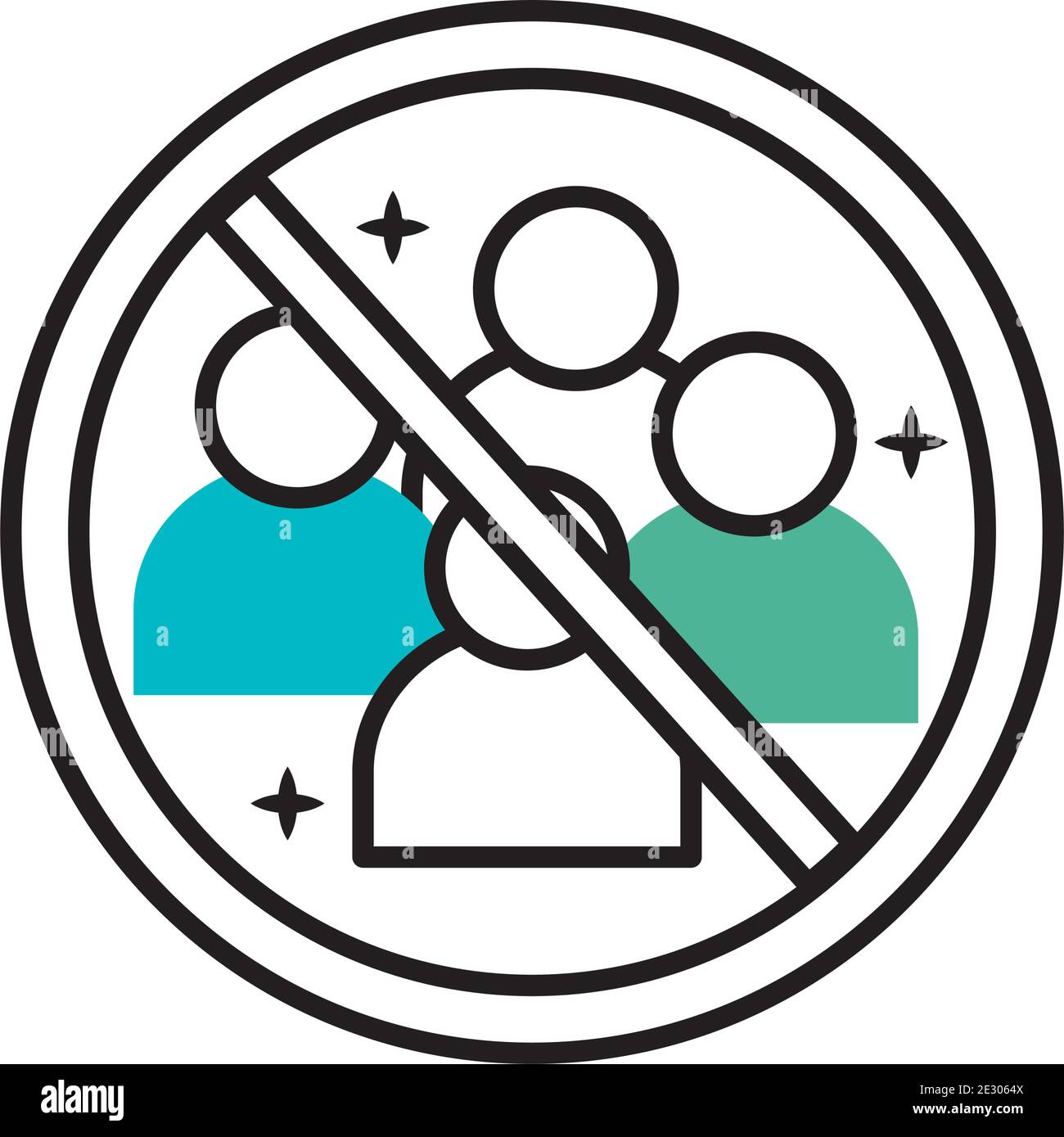 avoid crowds reopening sticker half line style icon Stock Vector Image ...