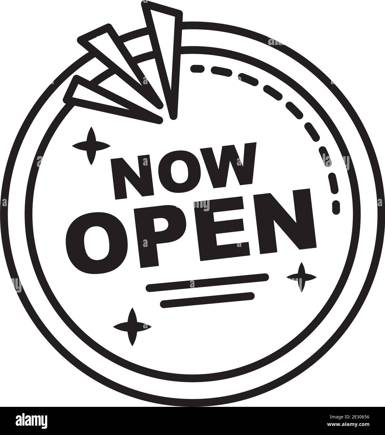 reopening lettering in sticker line style icon Stock Vector Image & Art ...