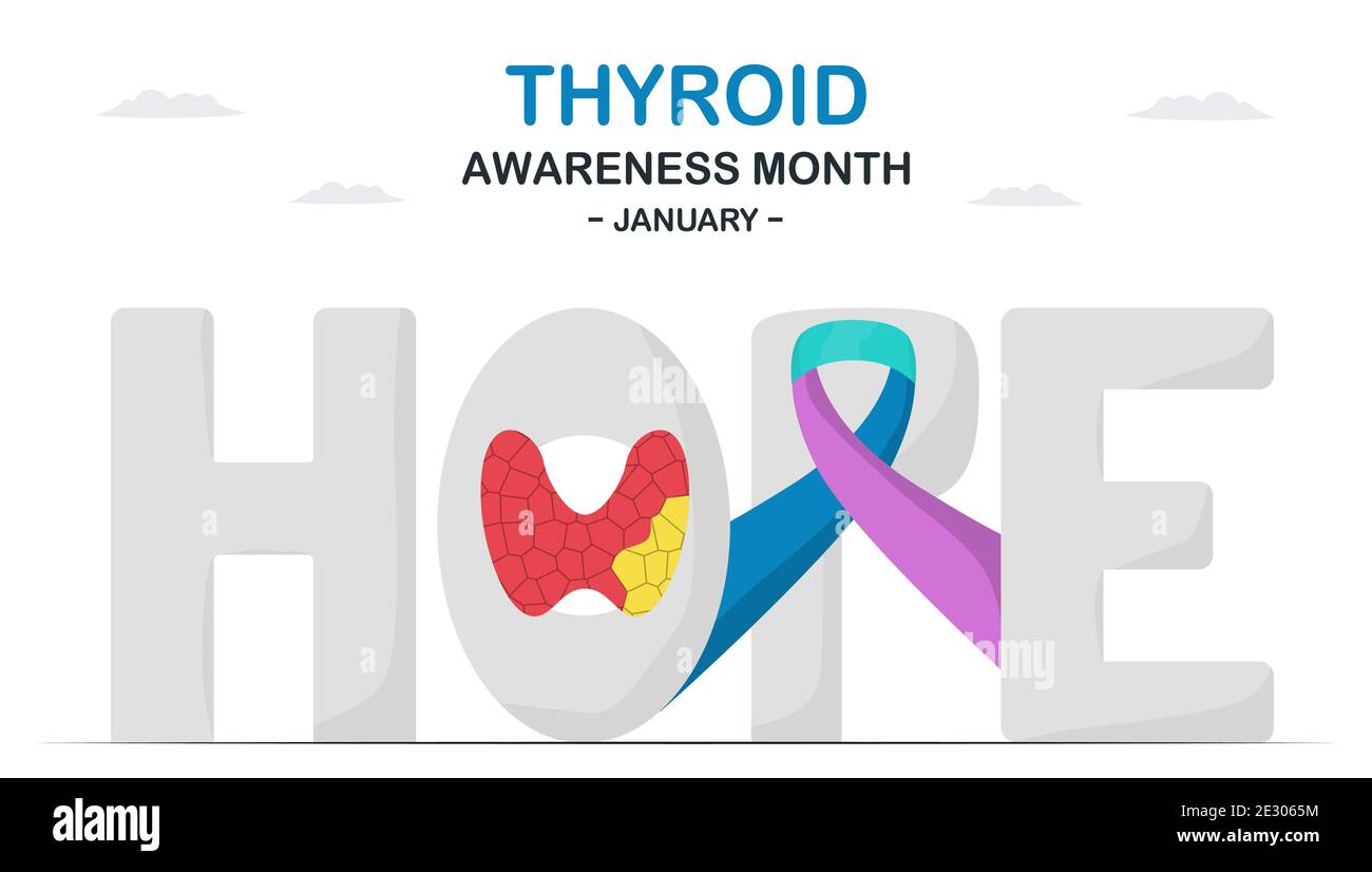 Thyroid Awareness Month template was designed with concept of hope ...