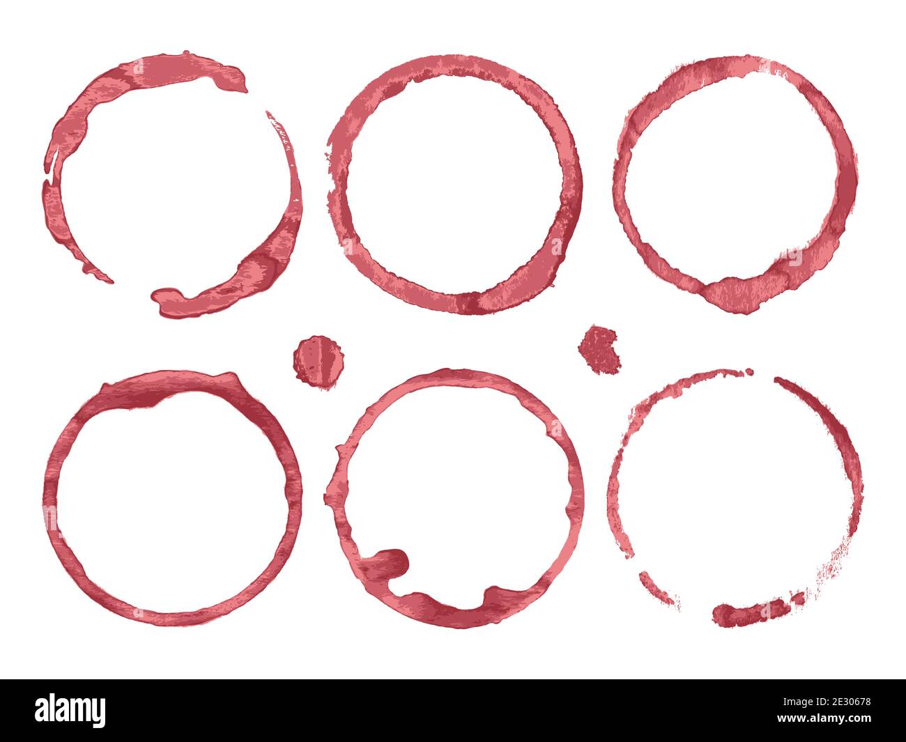 Wine stain set on a white background. Vector illustration Stock Photo ...