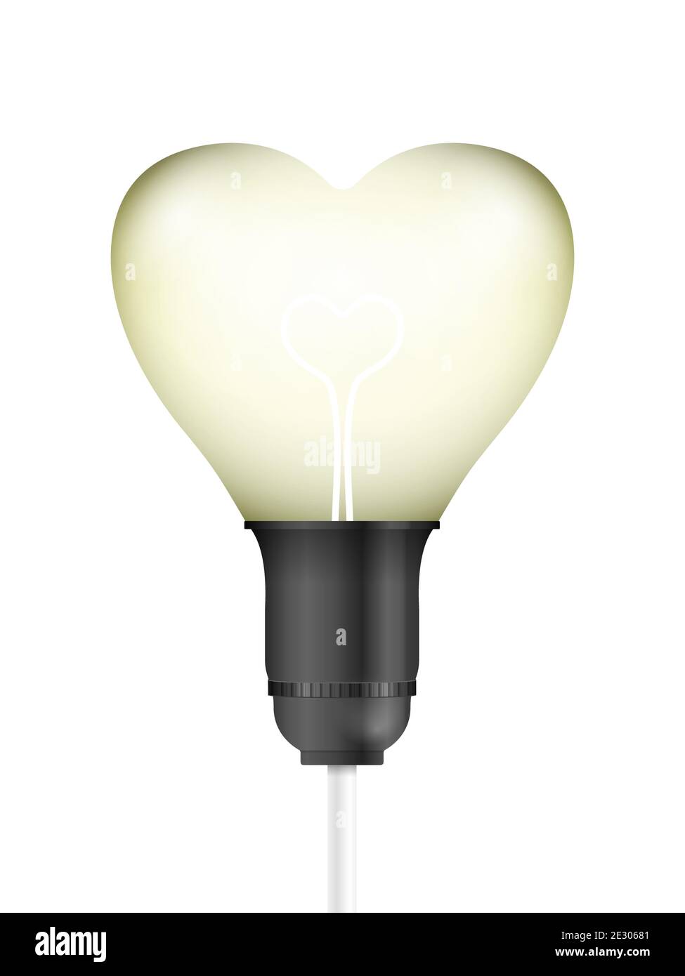 Light bulb heart on a white background. Vector illustration Stock Photo - Alamy