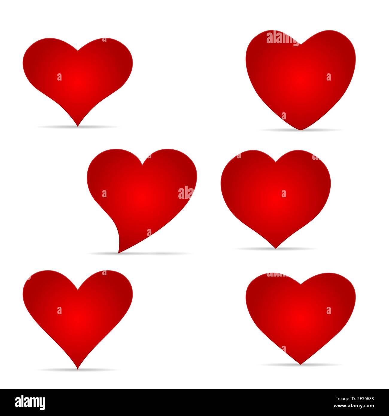Heart set on a white background. Vector illustration Stock Photo - Alamy