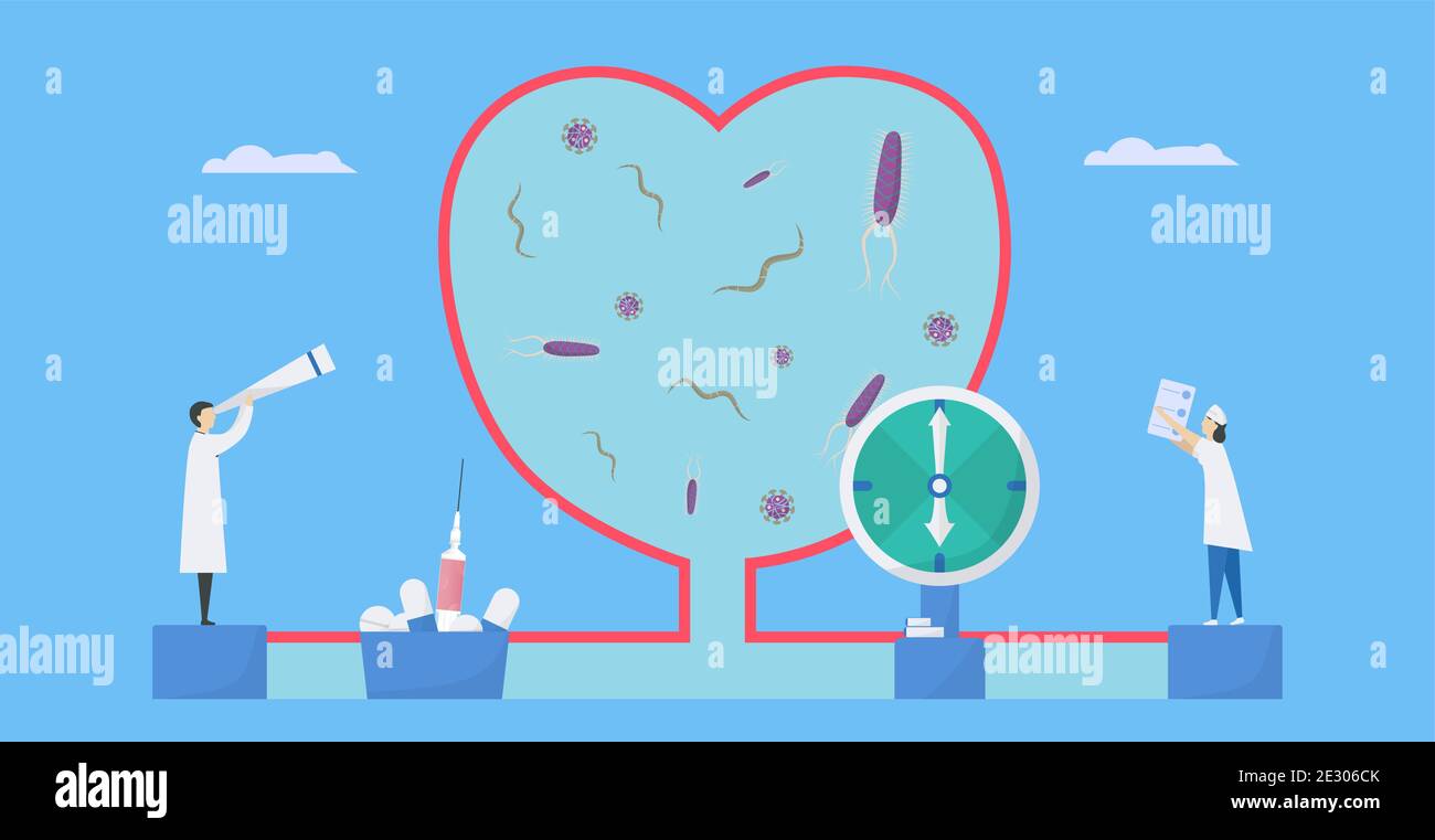 Cardiology Vector Illustration This Disease Calls Endocarditis It Is
