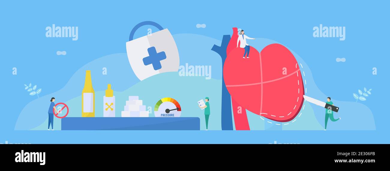 Cardiology vector illustration. This disease calls Dilated ...