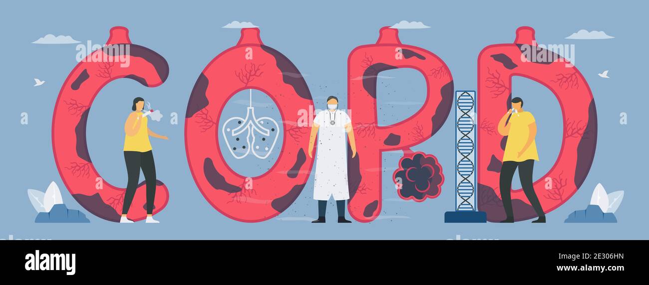 Chronic obstructive pulmonary disease or COPD. Lung have breathing ...