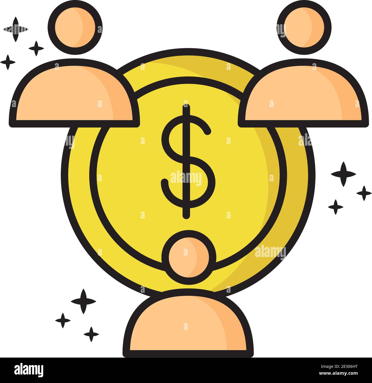 coin money dollar and avatars around financial Stock Vector Image & Art ...