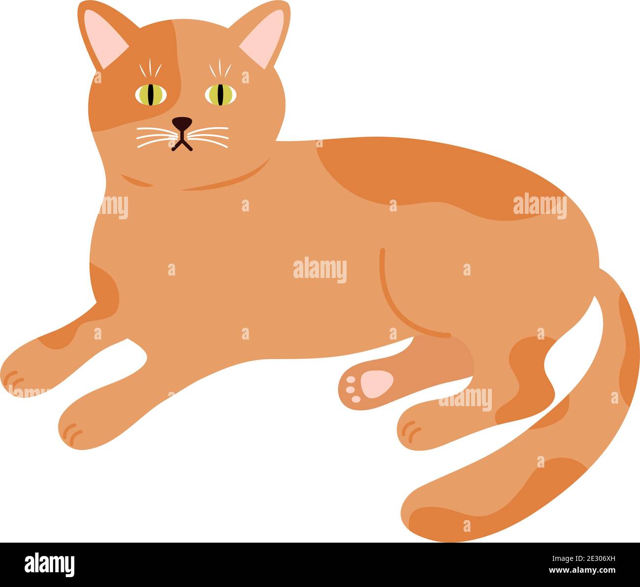 cute little cat yellow color pet mascot character Stock Vector Image ...