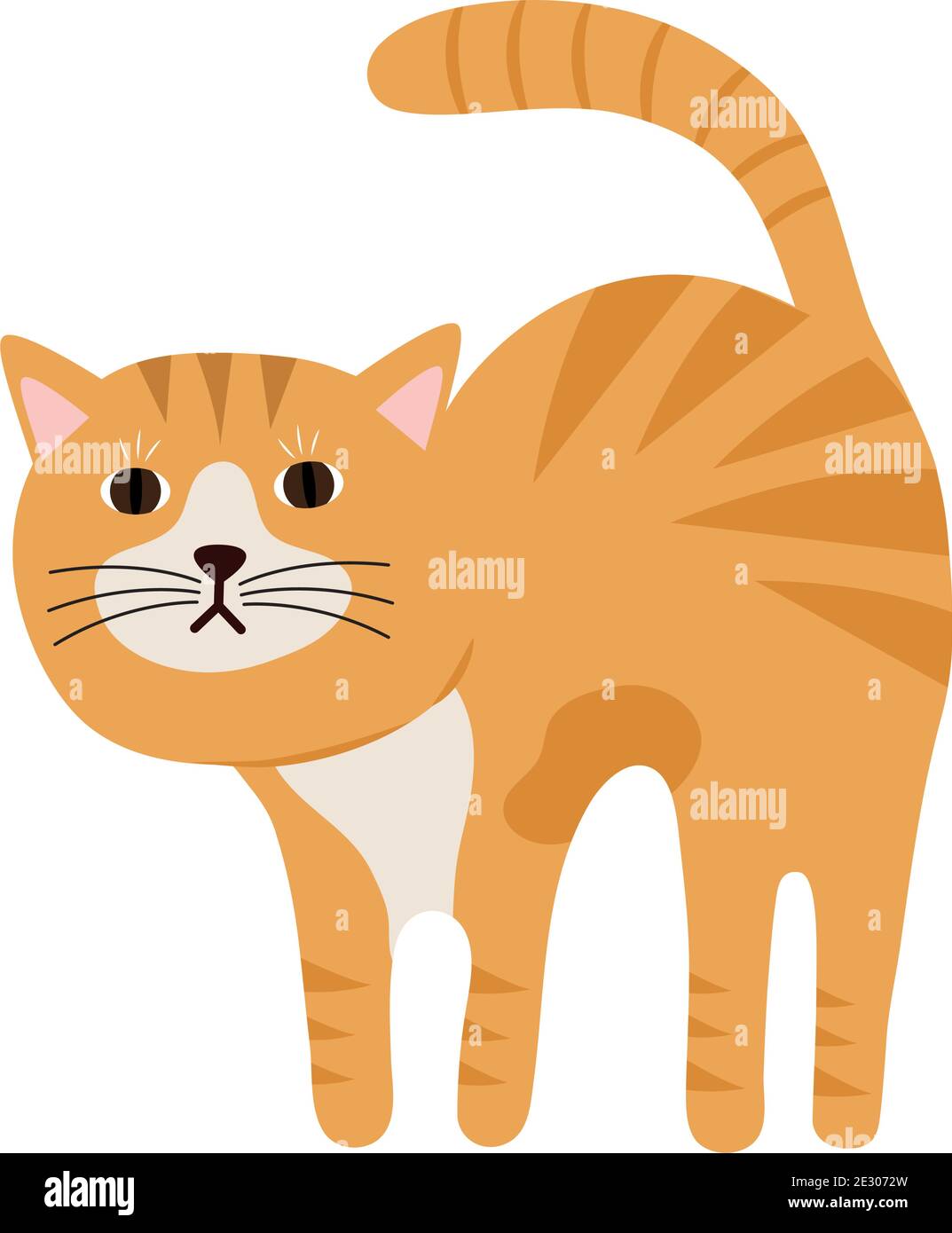 cute little cat yellow color pet character Stock Vector Image & Art - Alamy
