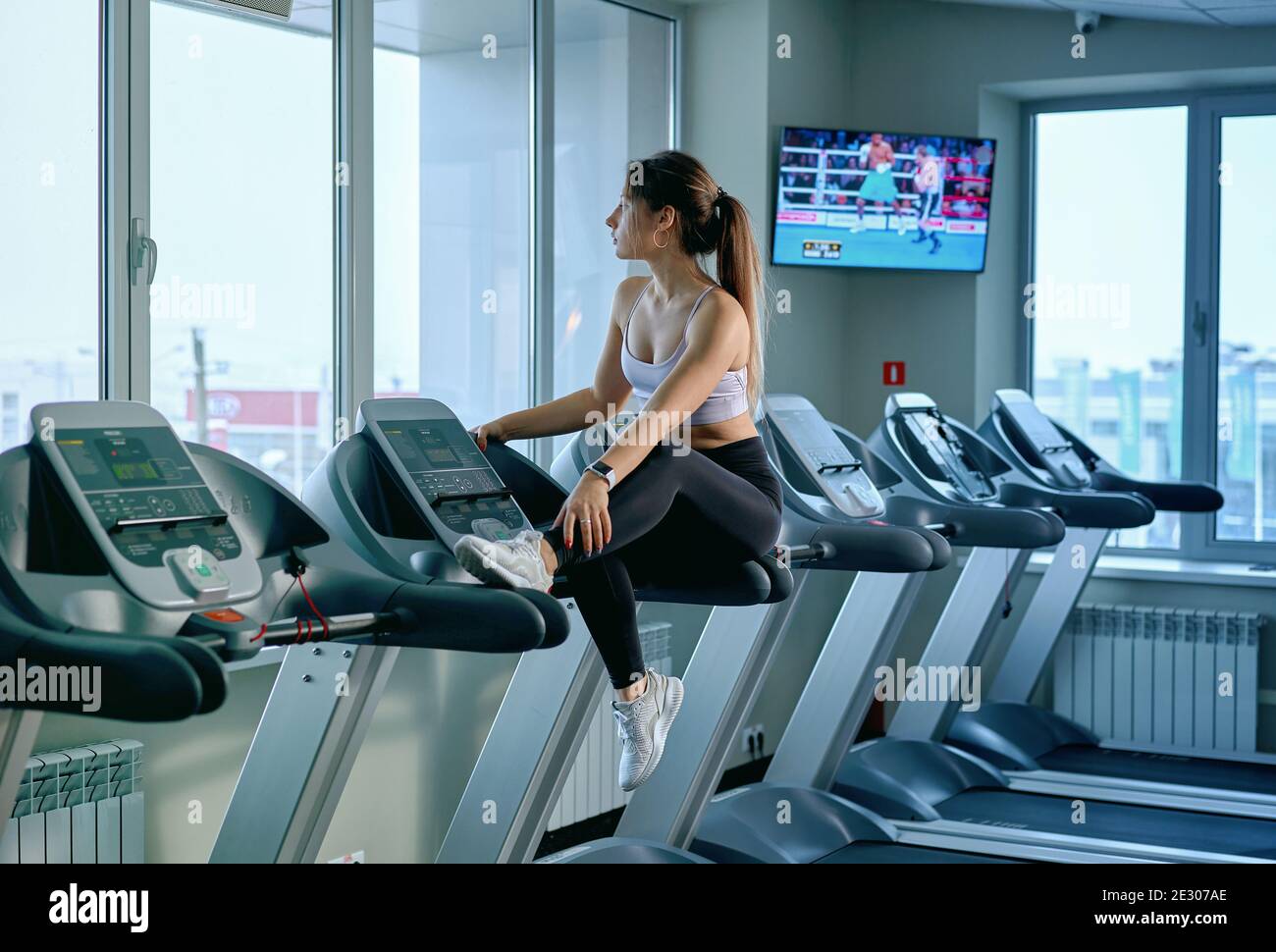 Fitness Training Group Gymnasium Running High Resolution Stock ...