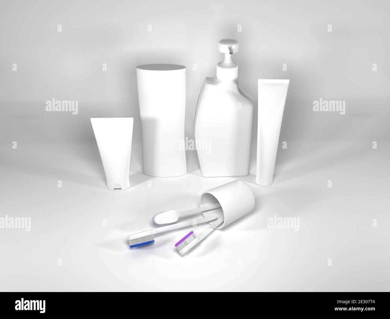 Bath Kit Set Mockup Scene Stock Photo - Alamy