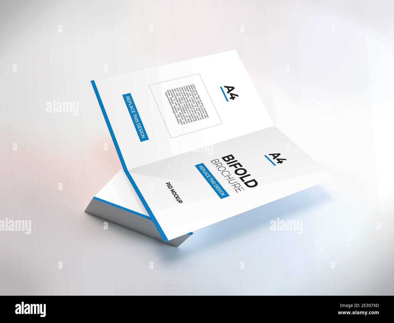 Realistic A4 Bifold Brochure Mockup Template PSD Stock Photo - Alamy