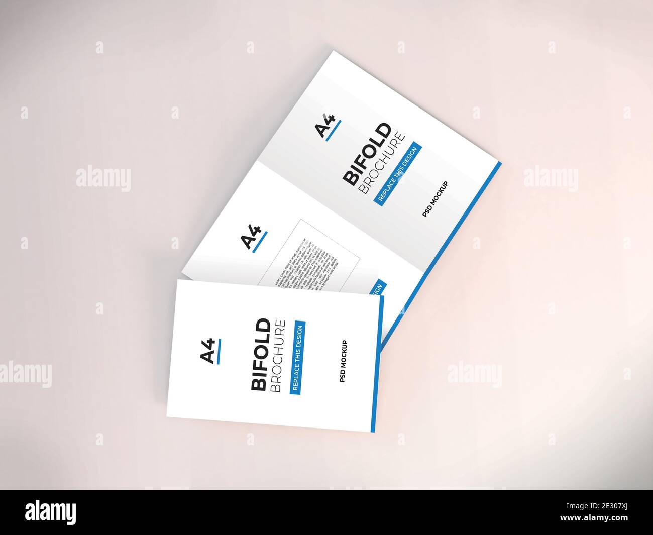Realistic A4 Bifold Brochure Mockup Template PSD Stock Photo - Alamy