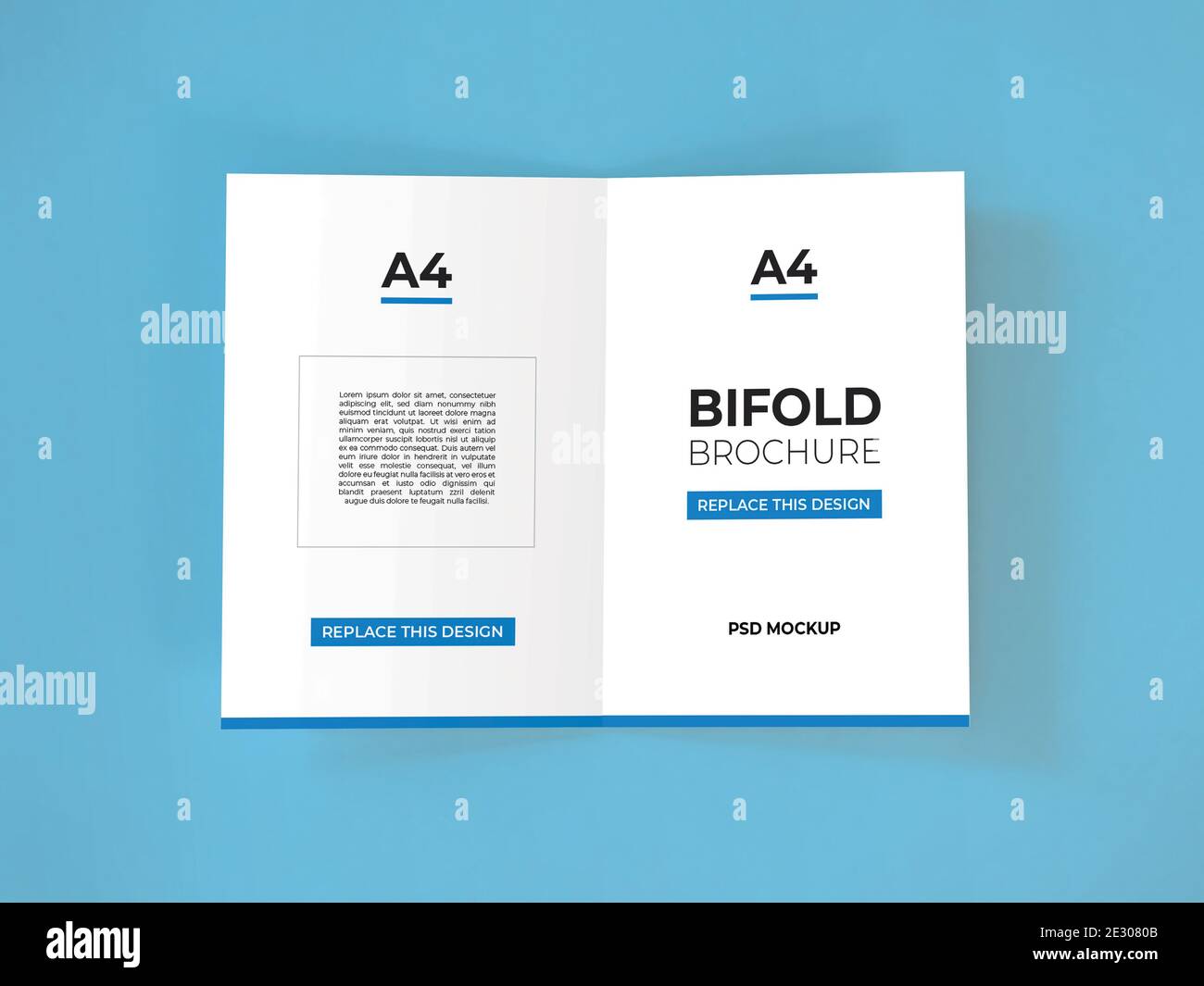 Realistic A4 Bifold Brochure Mockup Template PSD Stock Photo - Alamy