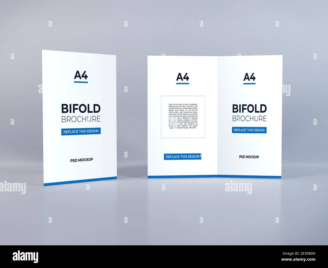 Realistic A4 Bifold Brochure Mockup Template PSD Stock Photo - Alamy