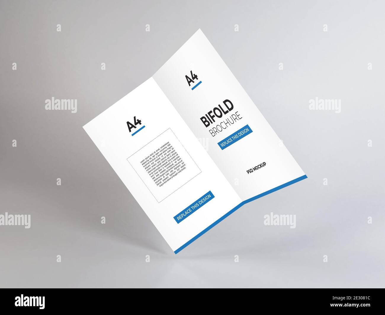 Realistic A4 Bifold Brochure Mockup Template PSD Stock Photo - Alamy