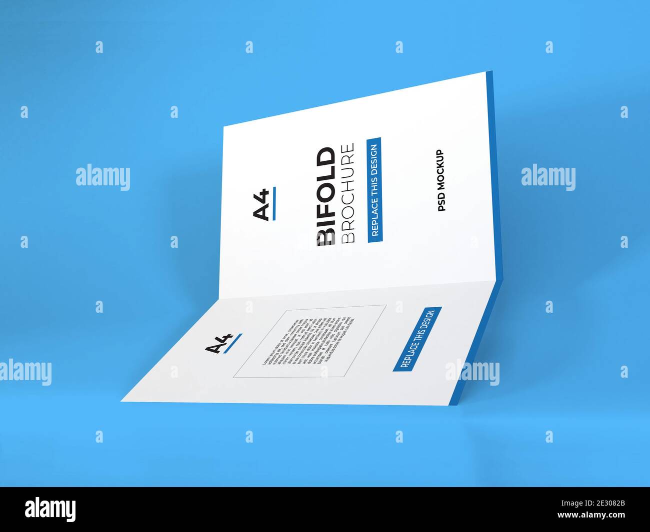 Realistic A4 Bifold Brochure Mockup Template PSD Stock Photo - Alamy