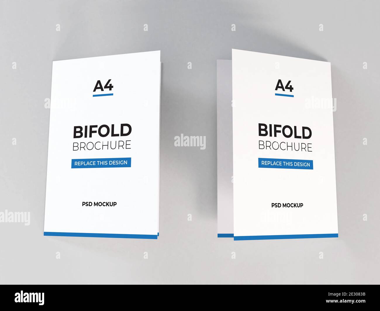 Realistic A4 Bifold Brochure Mockup Template PSD Stock Photo - Alamy