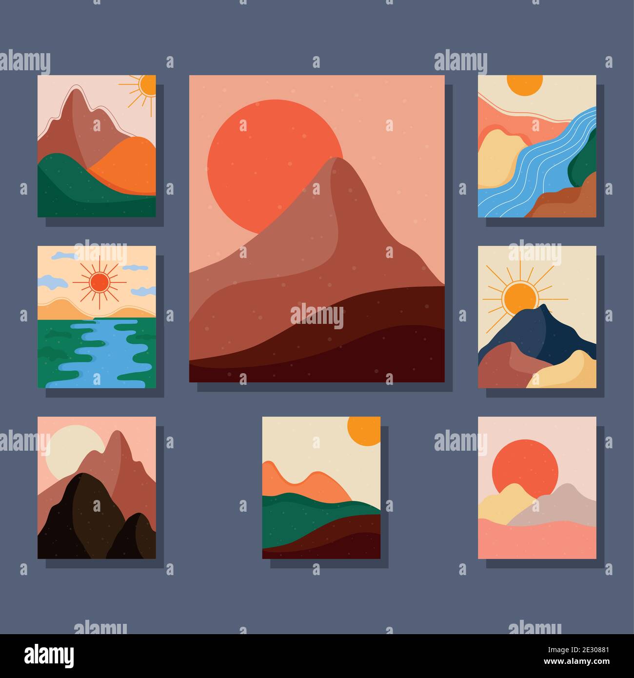 Eight scenes Stock Vector Images - Alamy