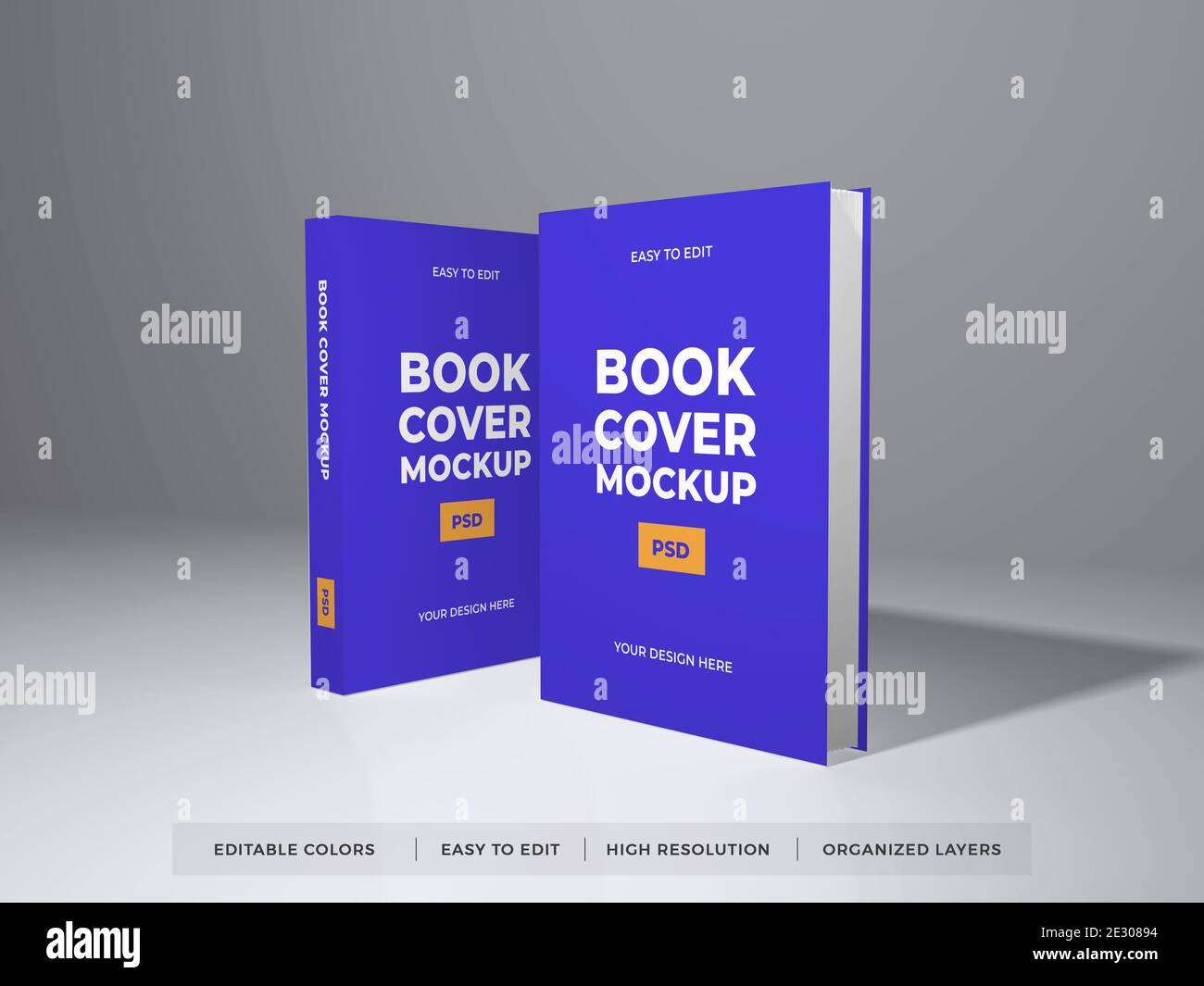 Realistic Book Cover Mockup Template Stock Photo - Alamy