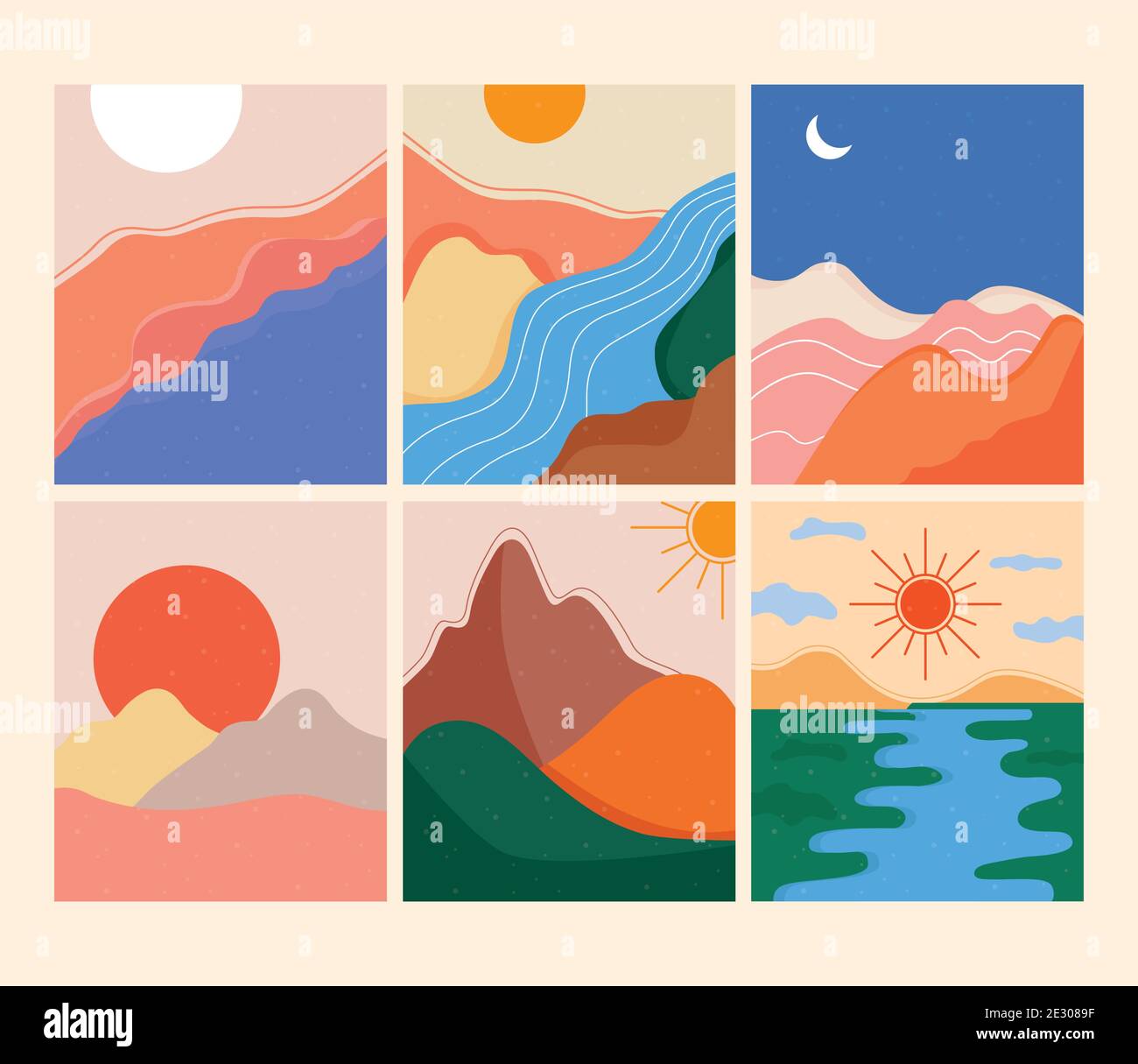 Landscapes wallpapers Stock Vector Images - Alamy