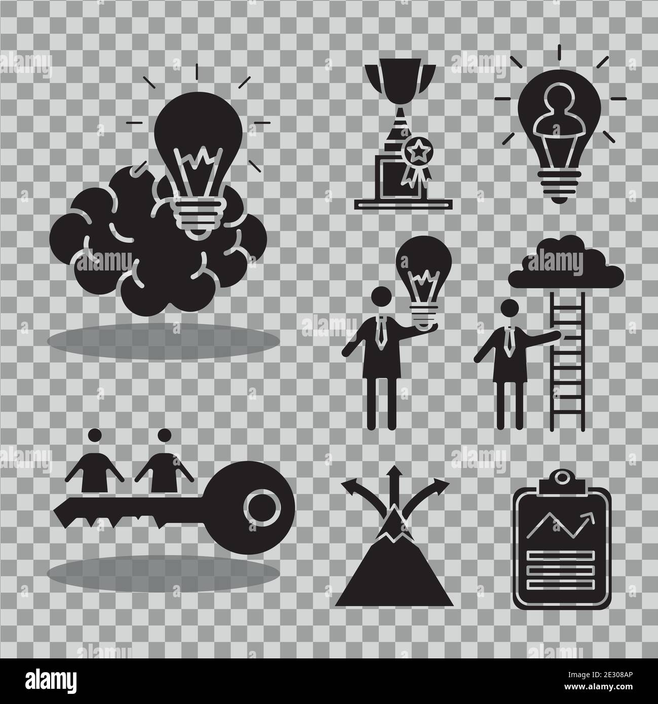 bundle of nine business people coaching and ten silhouettes style icons ...