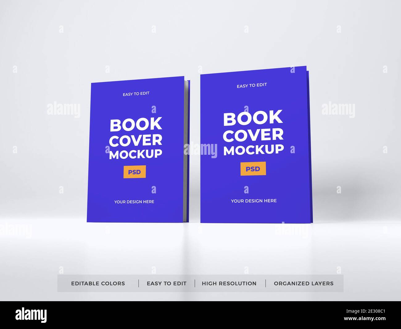Realistic Book Cover Mockup Template Stock Photo - Alamy