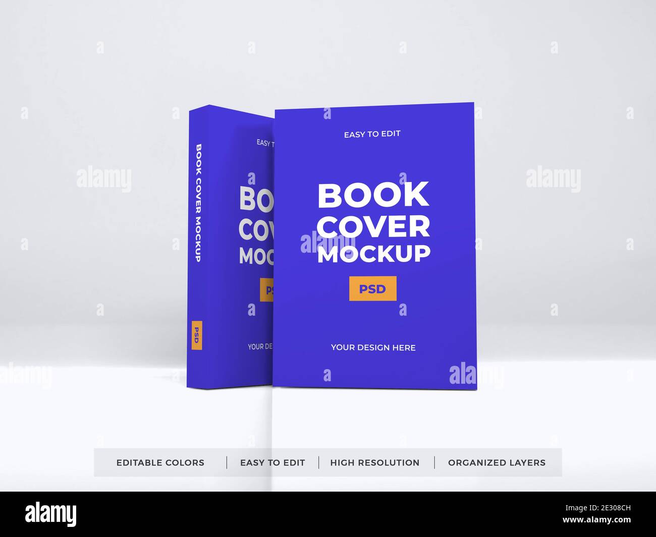 Realistic Book Cover Mockup Template Stock Photo - Alamy