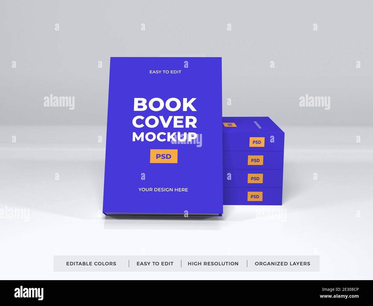 Realistic Book Cover Mockup Template Stock Photo - Alamy