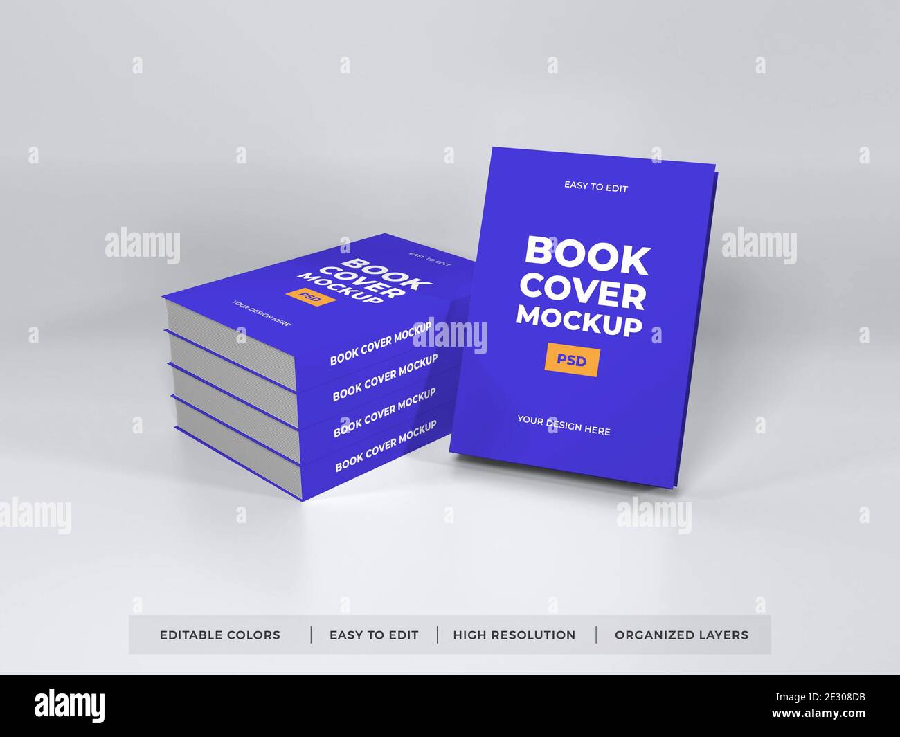 Realistic Book Cover Mockup Template Stock Photo - Alamy