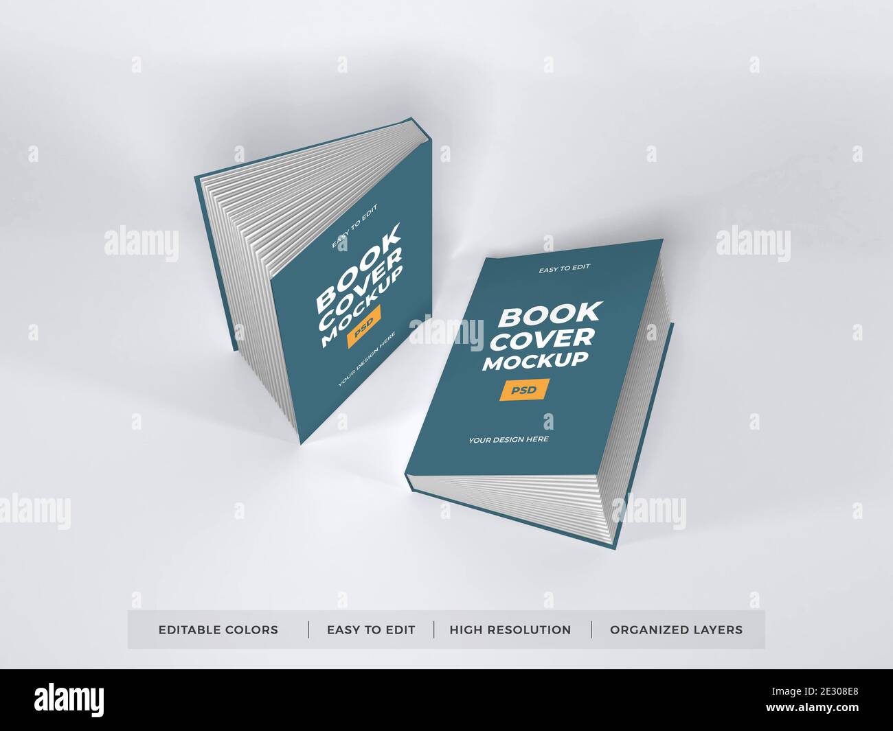 Realistic Book Cover Mockup Template Stock Photo - Alamy