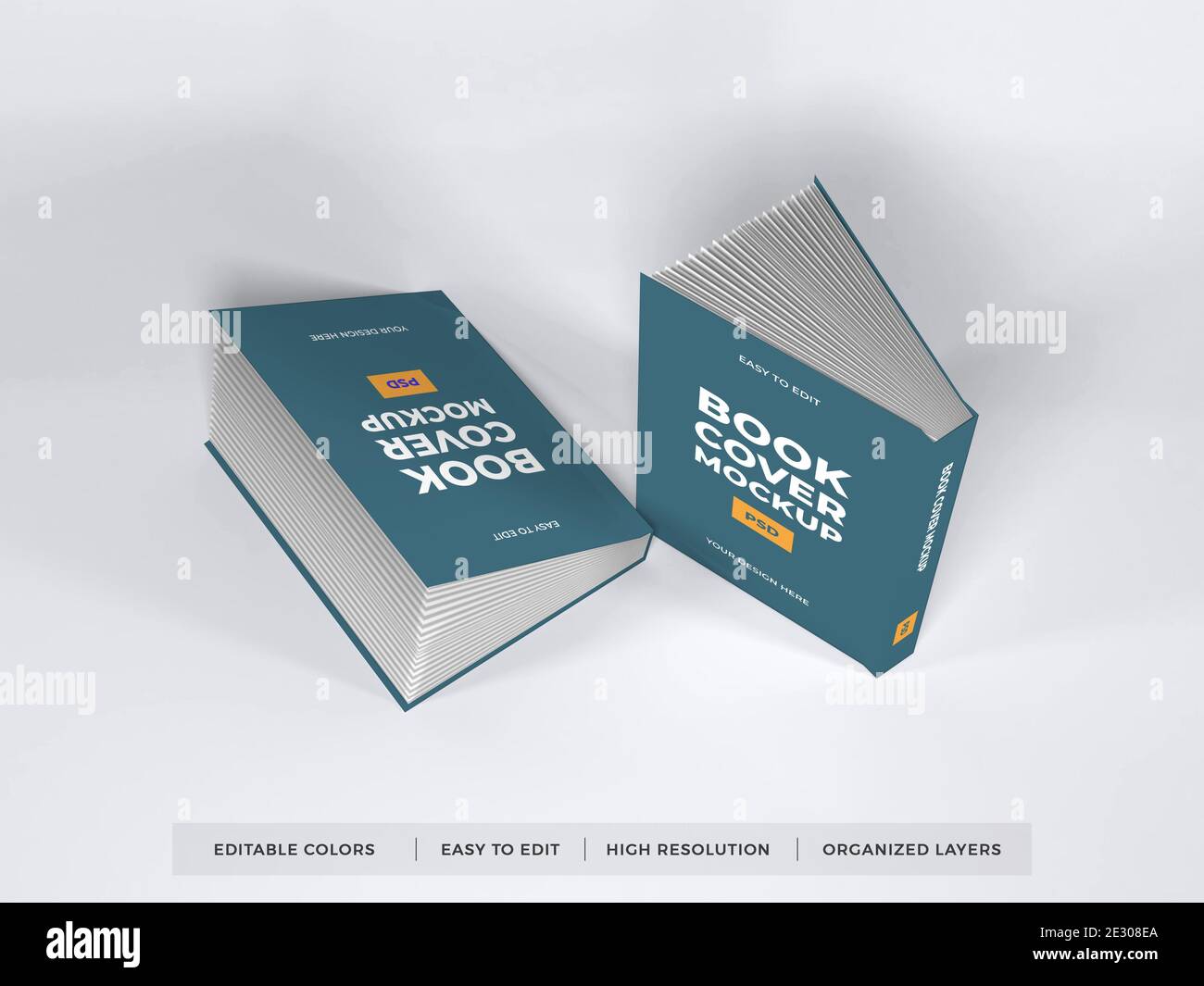 Realistic Book Cover Mockup Template Stock Photo - Alamy