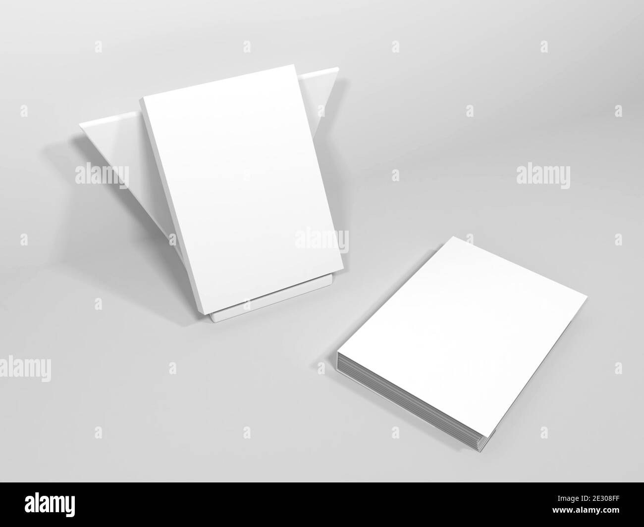 Book Cover 3D Illustration Mockup Template Scene Stock Photo - Alamy
