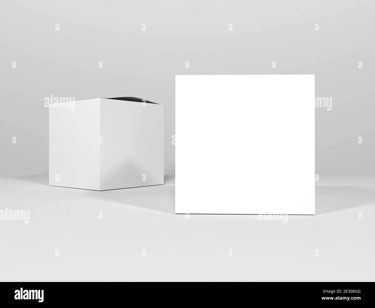Box Packaging 3D Illustration Mockup Scene Stock Photo - Alamy