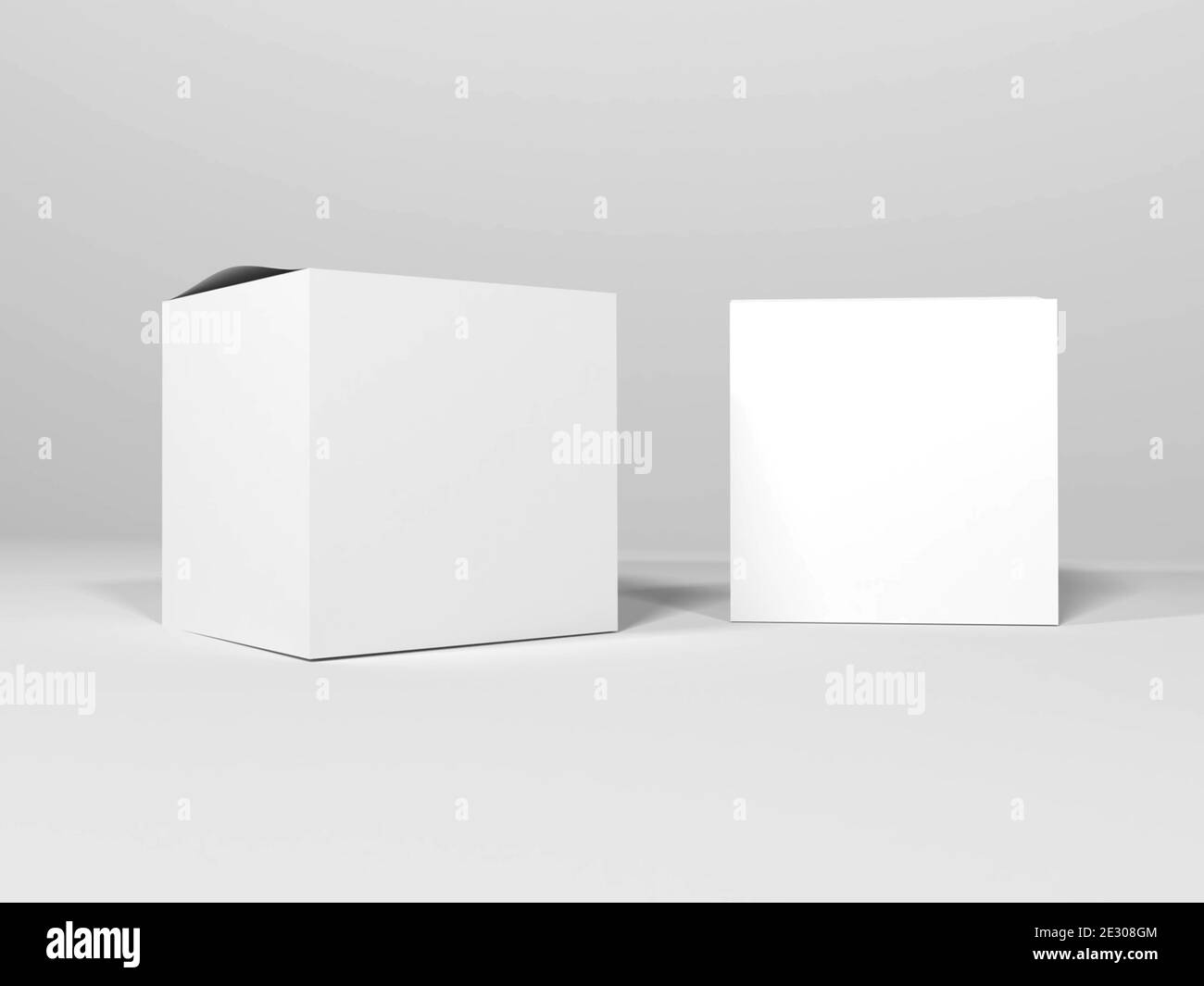 Box Packaging 3D Illustration Mockup Scene Stock Photo - Alamy