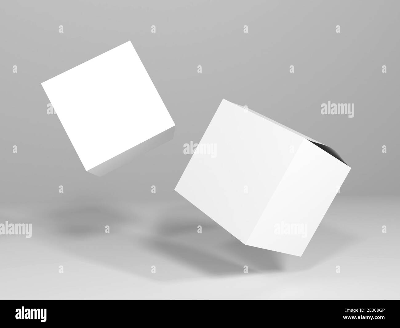 Box Packaging 3D Illustration Mockup Scene Stock Photo - Alamy
