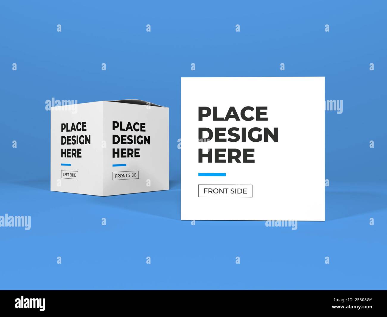 Box Packaging 3D Illustration Mockup Scene Stock Photo - Alamy