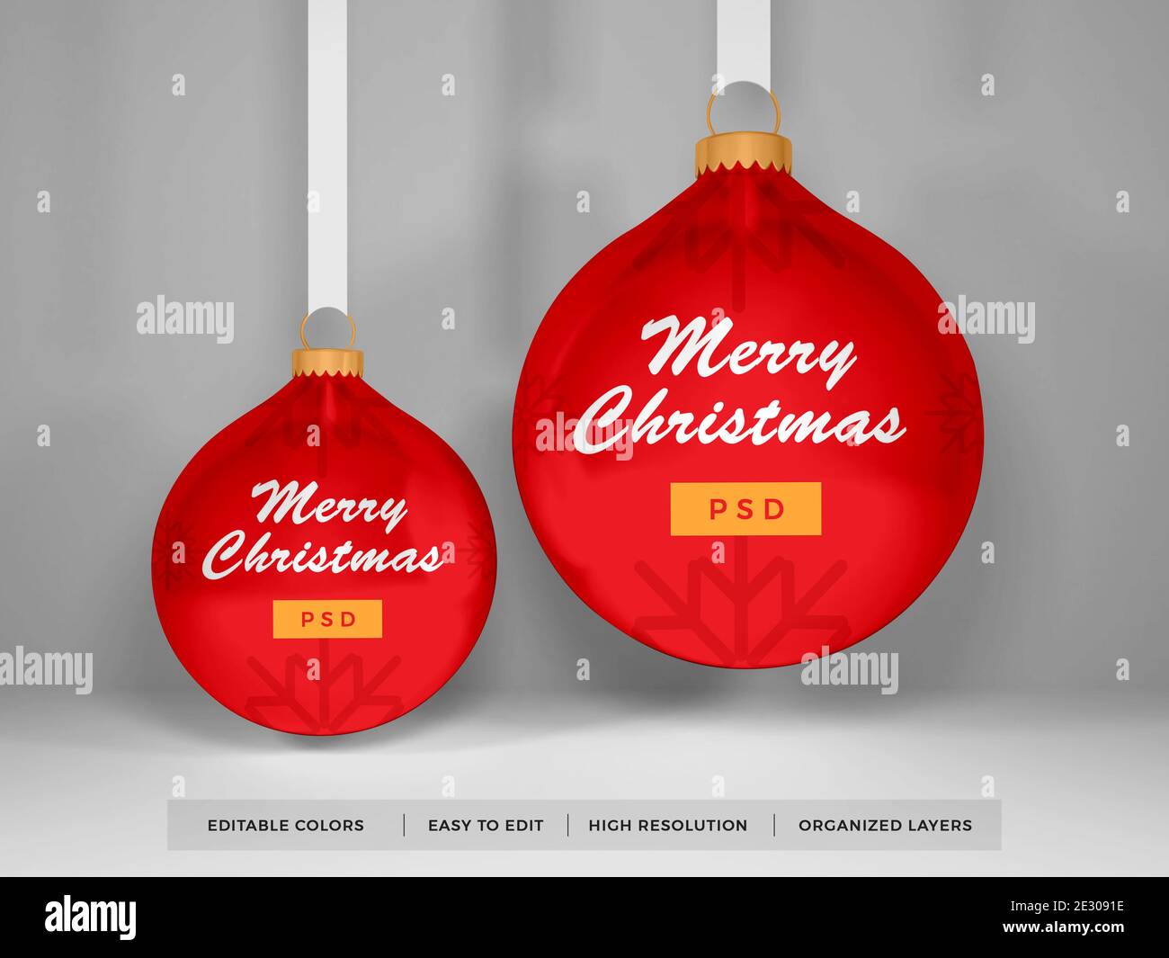 Christmas Bauble Ball Mockup Scene Stock Photo - Alamy
