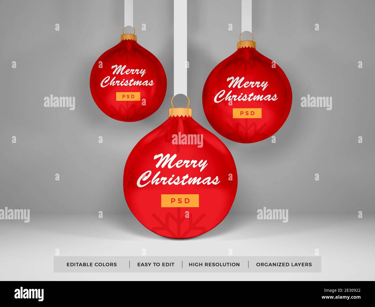Christmas Bauble Ball Mockup Scene Stock Photo - Alamy